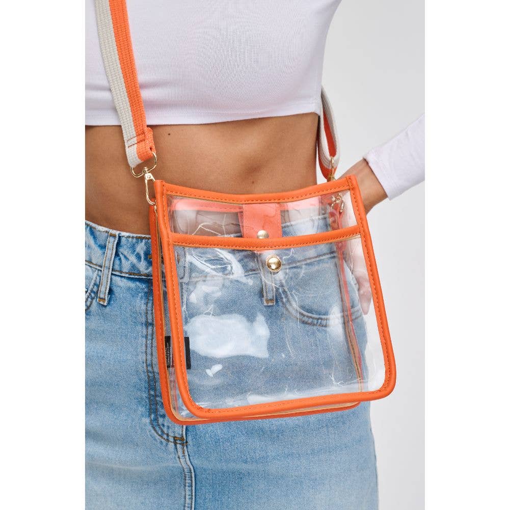 BECKHAM CLEAR STADIUM CROSSBODY - ORANGE – LiLi + KoKo Boutique + Bubbles